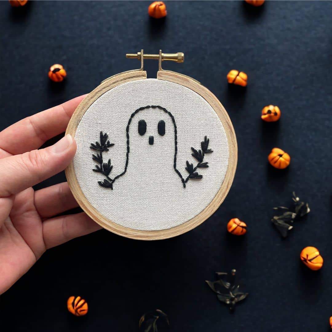 Easy Ghost Pattern for Embroidery Newbies