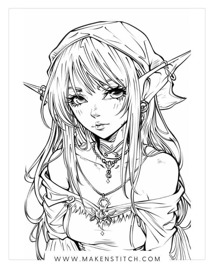 30 Elf Coloring Pages - Makenstitch