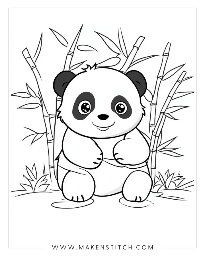 20 Panda Coloring Pages - Makenstitch