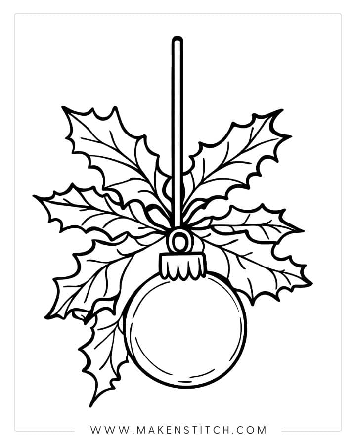 18 Christmas Ornaments Coloring Pages - Makenstitch