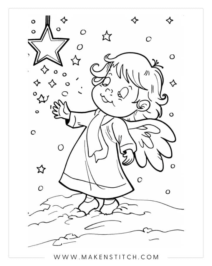 34 Angel Coloring Pages for Kids and Adults - Makenstitch
