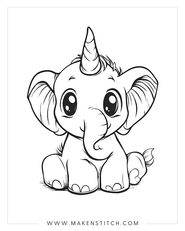 42 Elephant Coloring Pages - Makenstitch