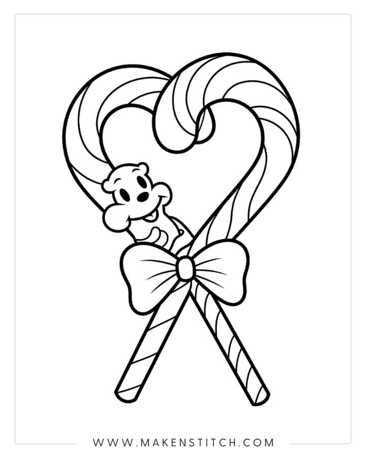 20 Candy Cane Coloring Pages - Makenstitch