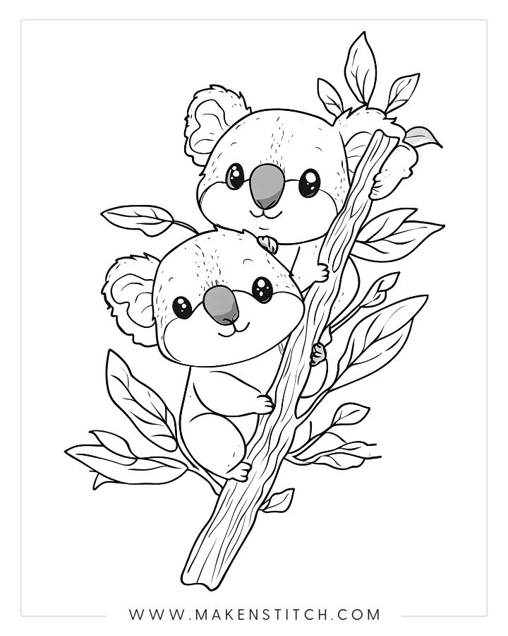 26 Koala Coloring Pages - Makenstitch