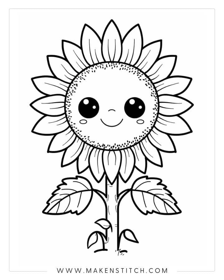 20 Sunflower Coloring Pages - Makenstitch