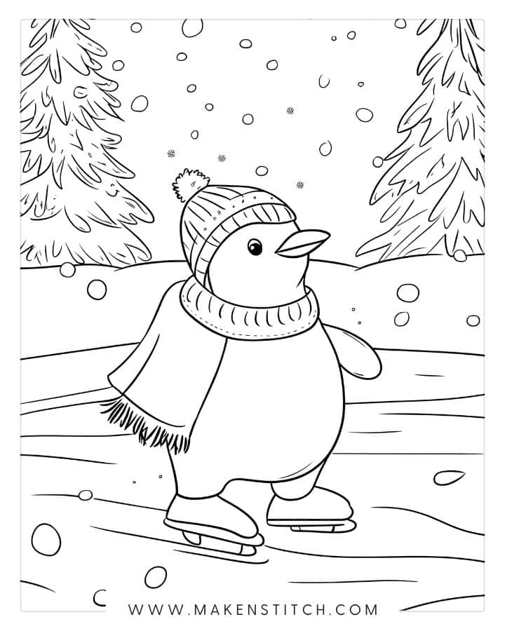 22 Ice Skating Coloring Pages - Makenstitch