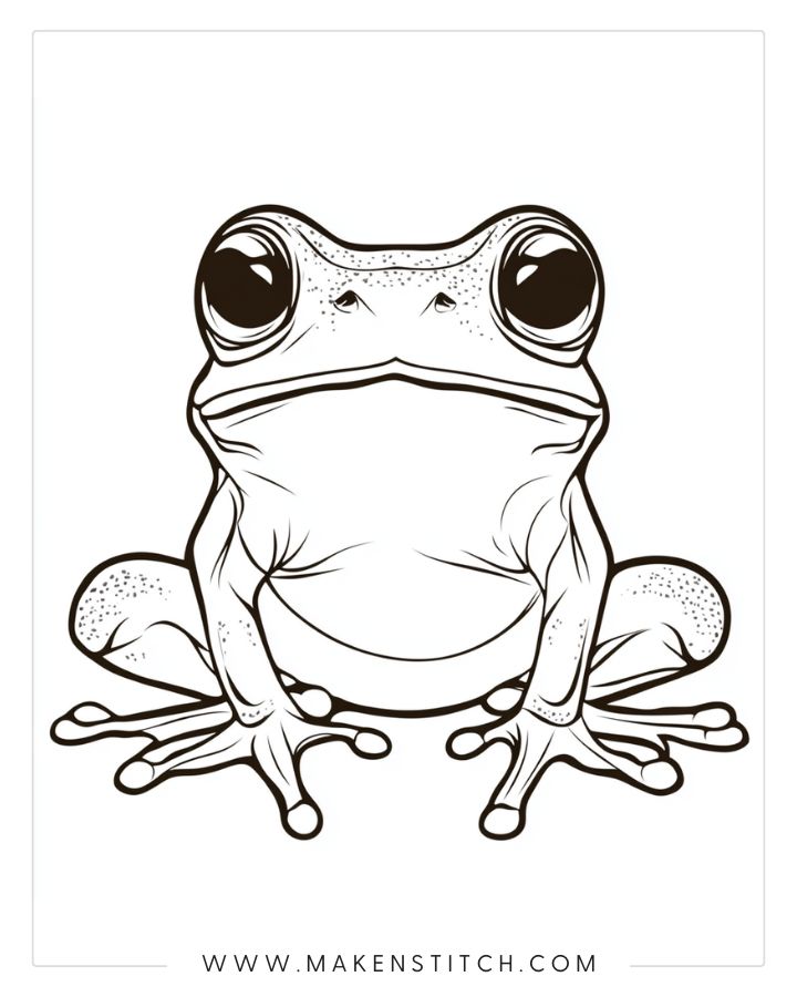 20 Frog Coloring Pages - Makenstitch