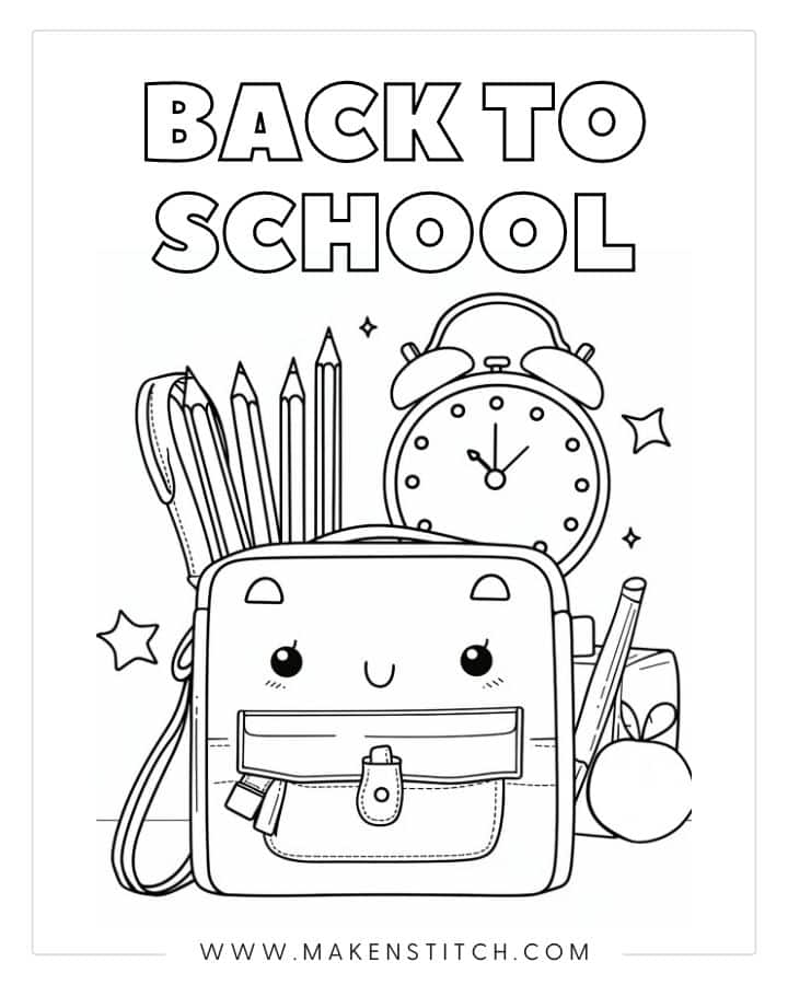 Back to School Coloring Pages - Makenstitch