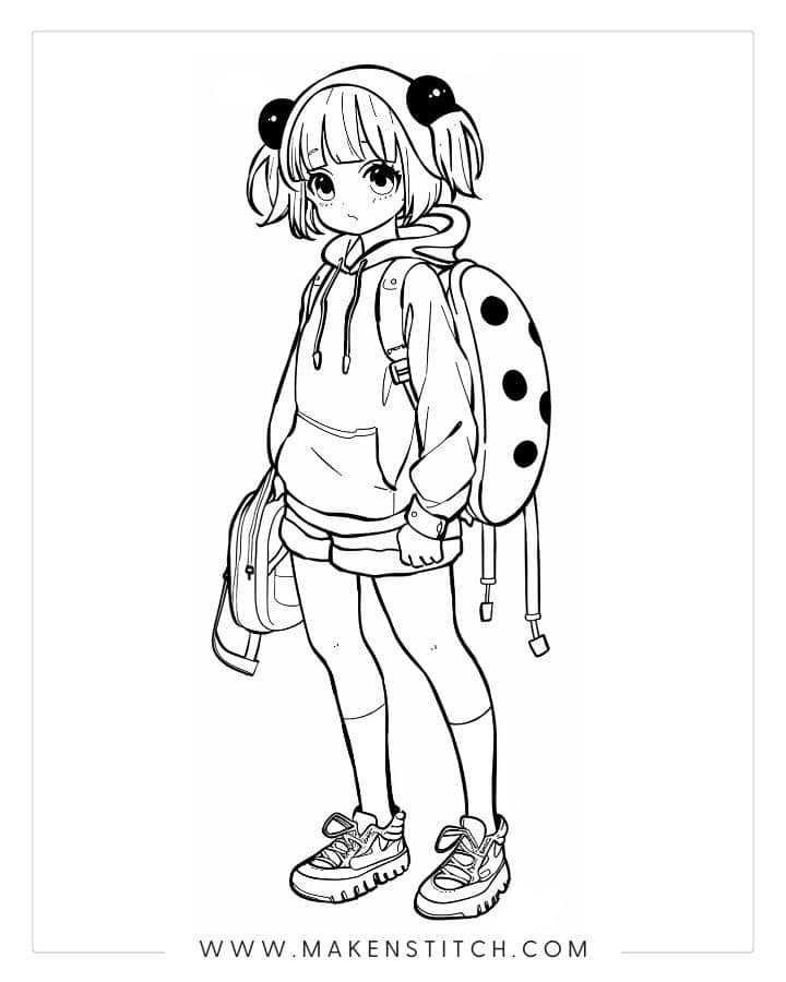 Anime Coloring Pages - Makenstitch