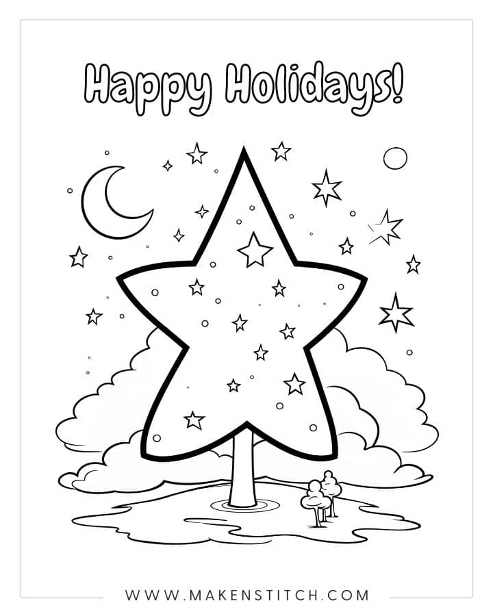 Happy Holidays Coloring Pages For Kids