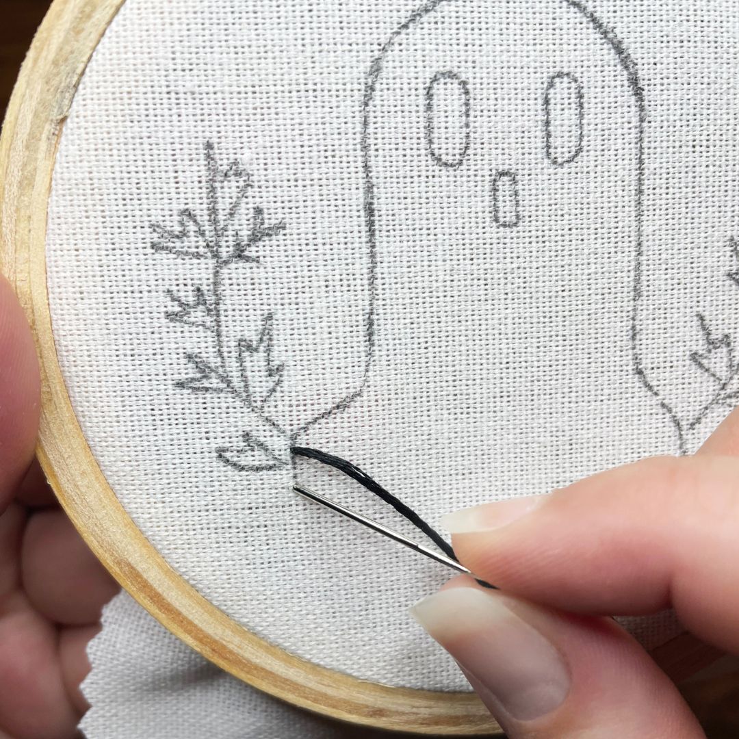 Easy Ghost Pattern for Embroidery Newbies