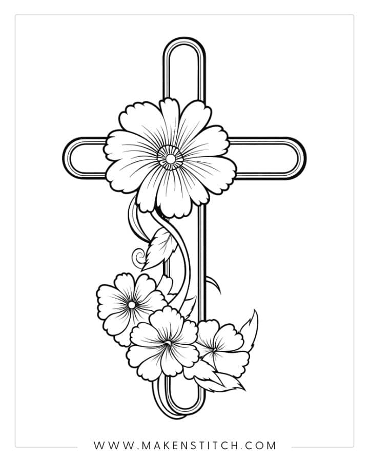 Cross Coloring Pages - Makenstitch