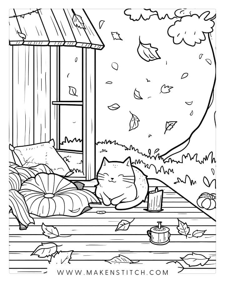 Fall Coloring Pages - Makenstitch