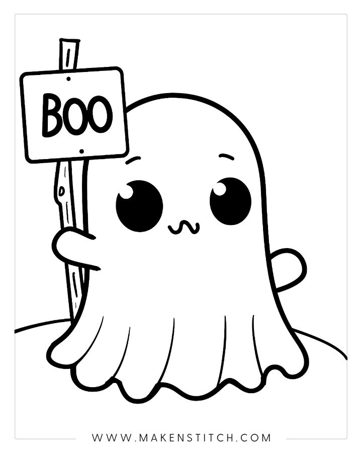 Ghost Coloring Pages - Makenstitch