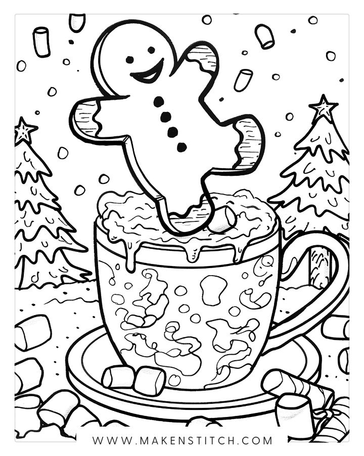 32 Gingerbread Man Coloring Pages - Makenstitch