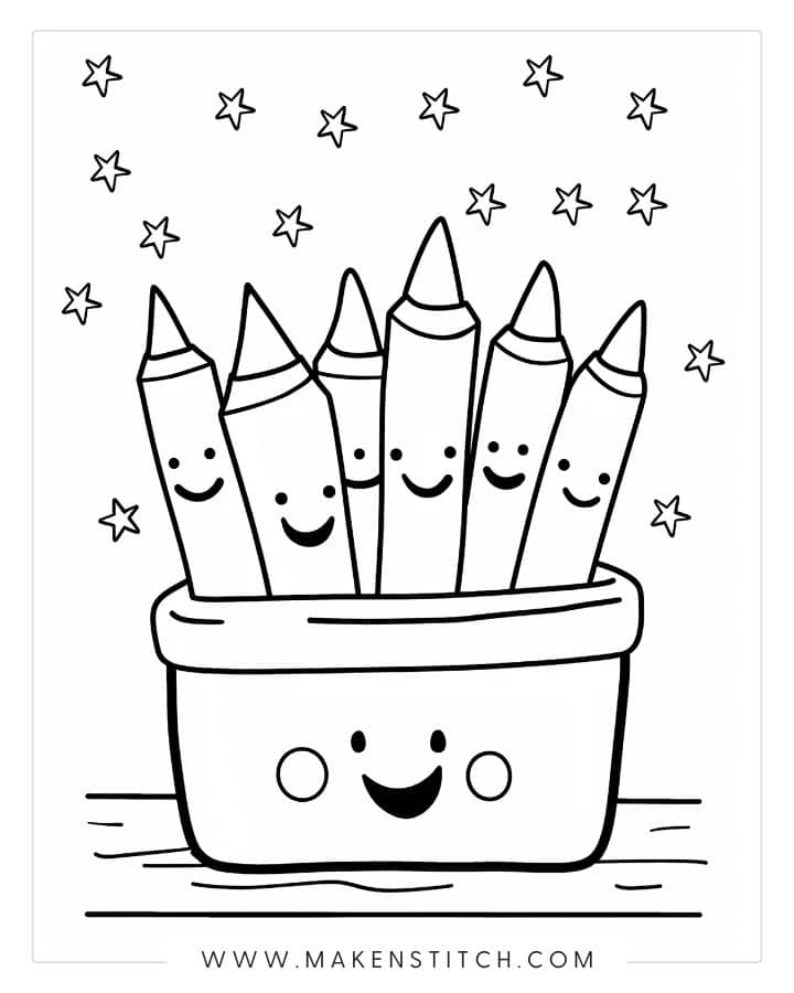 Back to School Coloring Pages - Makenstitch