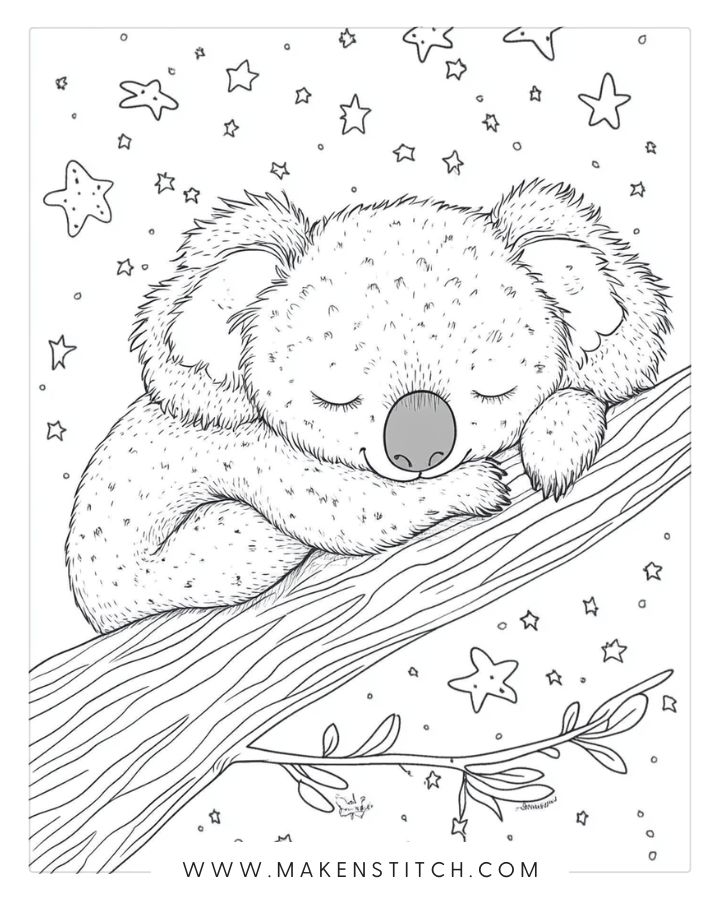 26 Koala Coloring Pages - Makenstitch