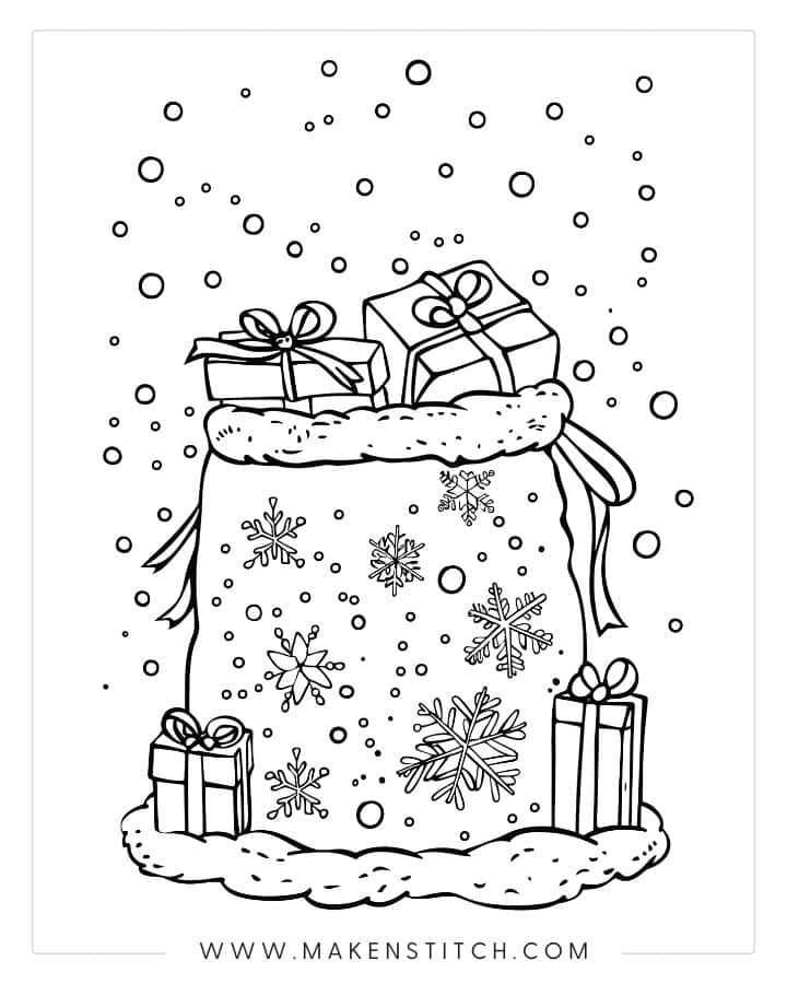 Christmas Present Coloring Pages - Makenstitch