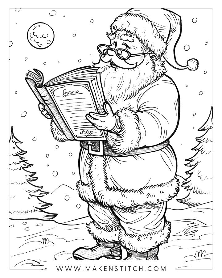 38 Santa Claus Coloring Pages - Makenstitch