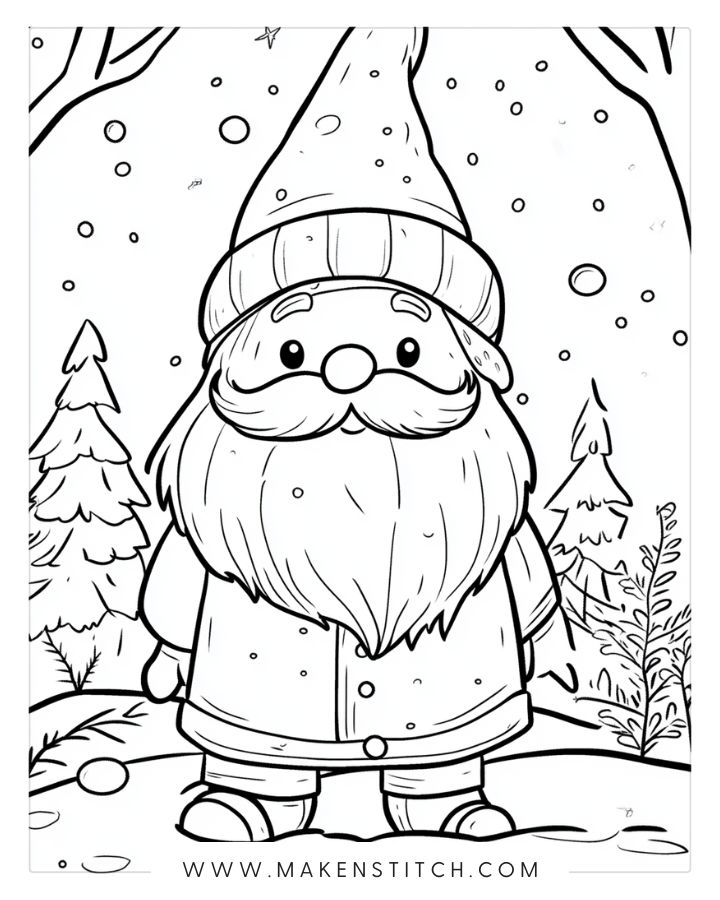 24 Gnome Coloring Pages - Makenstitch