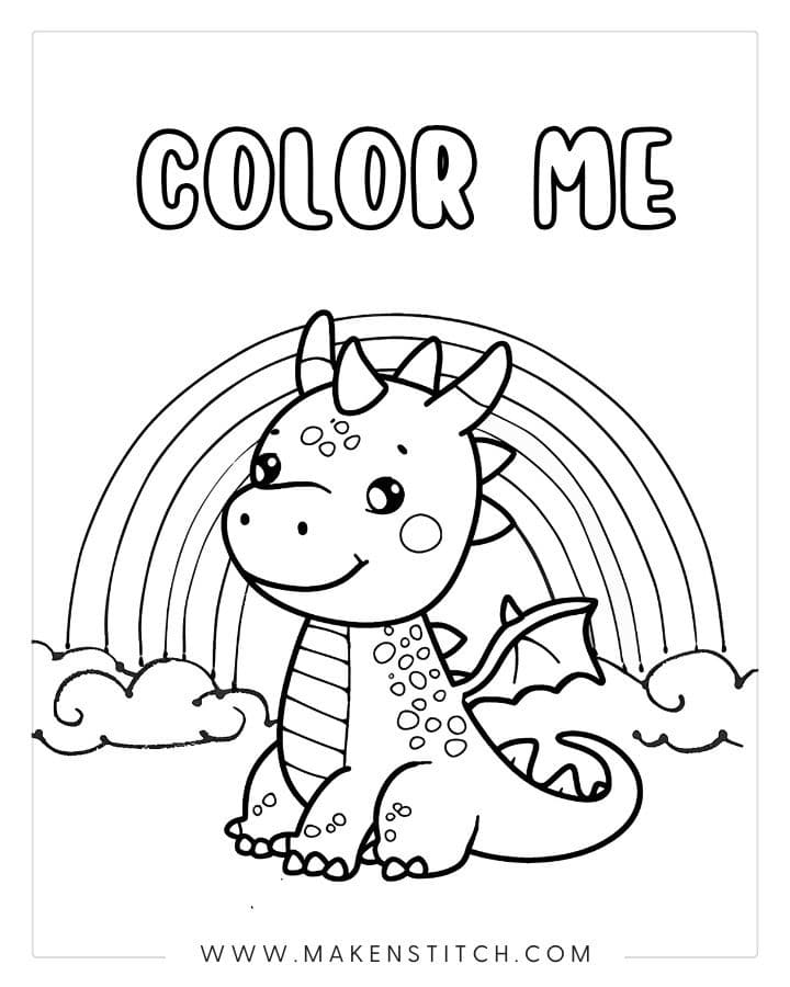 Dragon Coloring Pages - Makenstitch