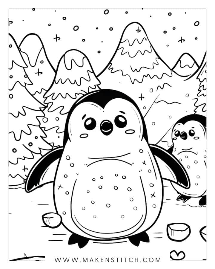 32 Penguin Coloring Pages - Makenstitch