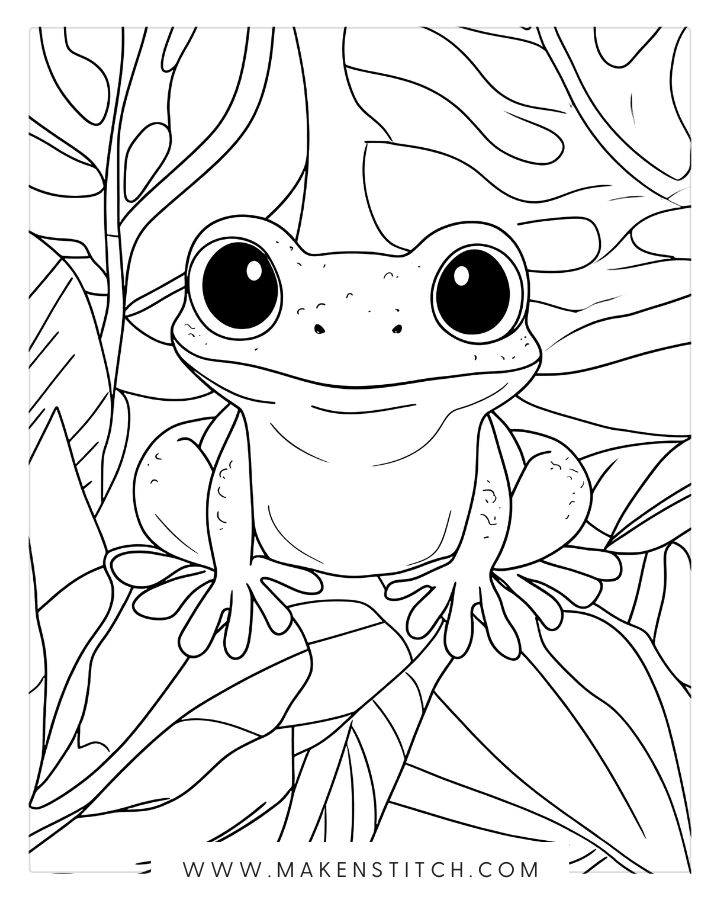 20 Frog Coloring Pages - Makenstitch