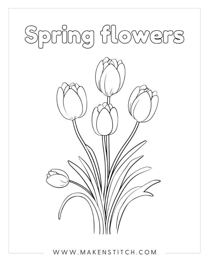 Tulip Coloring Pages - Makenstitch