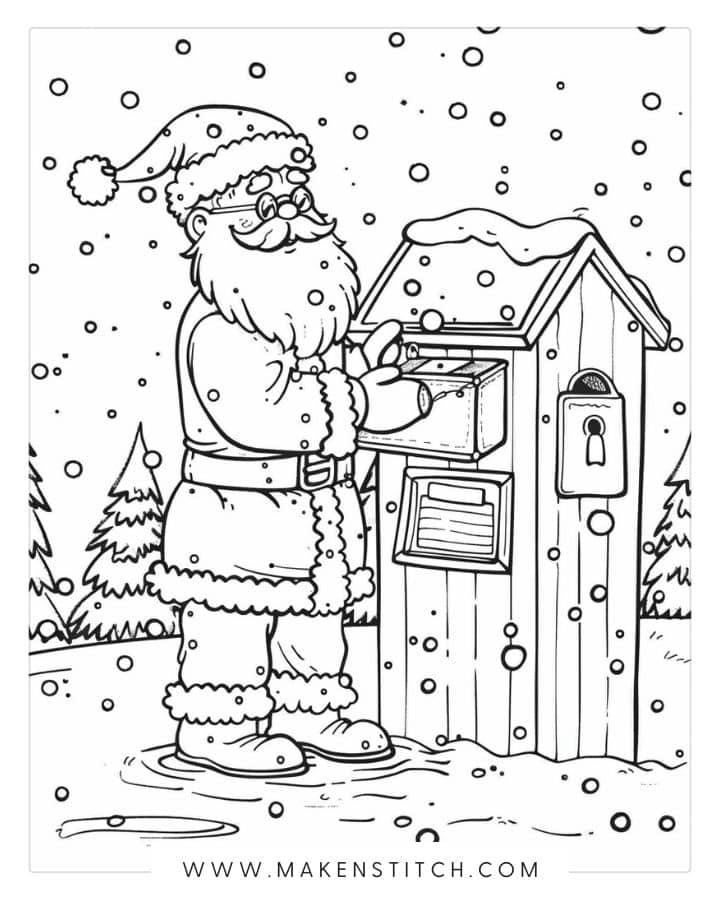 38 Santa Claus Coloring Pages - Makenstitch