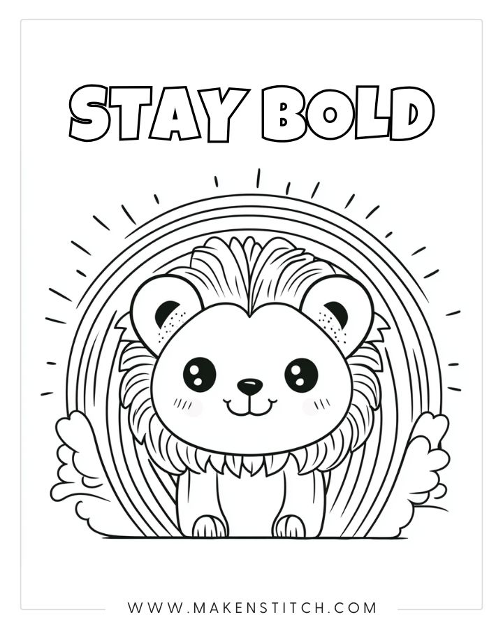 24 Lion Coloring Pages - Makenstitch