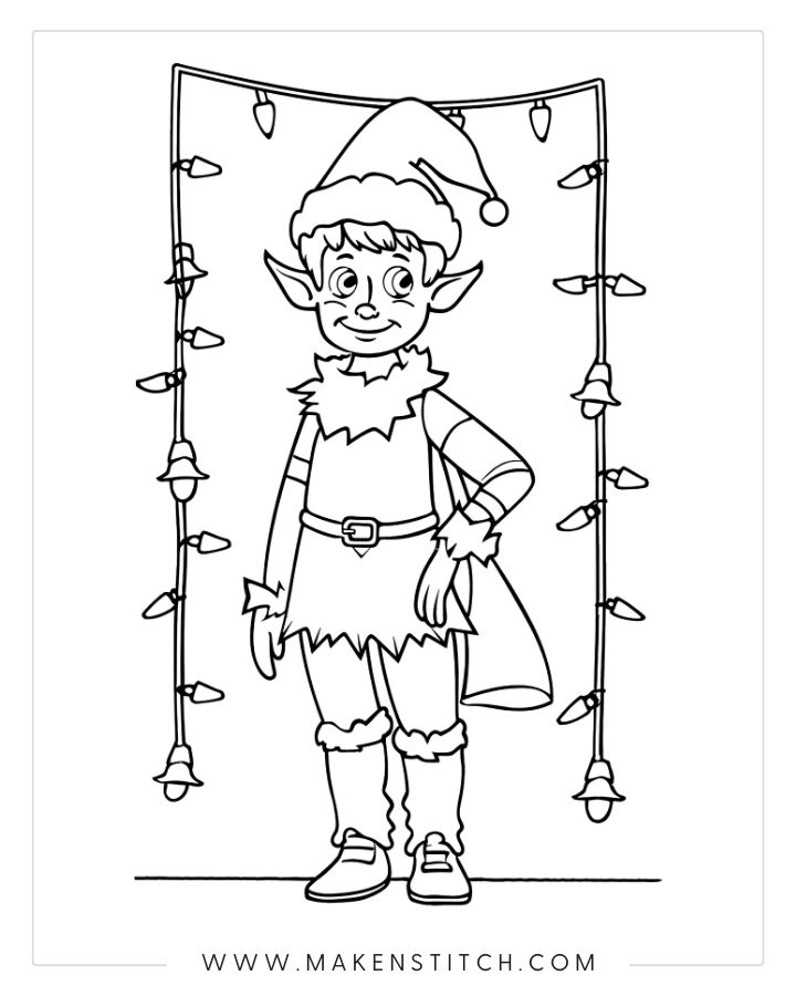 Christmas Lights Coloring Pages - Makenstitch