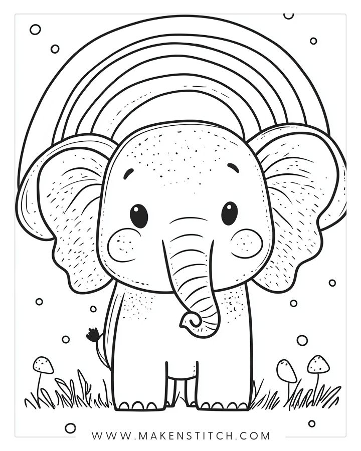 42 Elephant Coloring Pages - Makenstitch