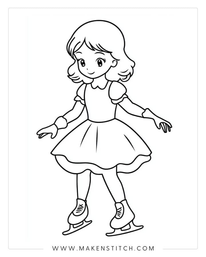 22 Ice Skating Coloring Pages - Makenstitch