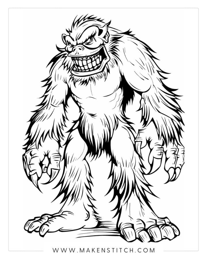 42 Monster Coloring Pages - Makenstitch