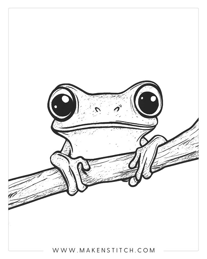 20 Frog Coloring Pages - Makenstitch