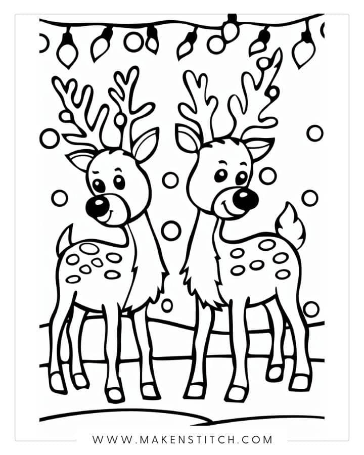 18 Reindeer Coloring Pages - Makenstitch