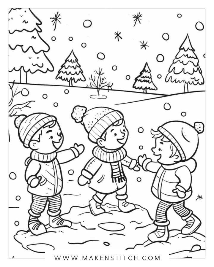 42 Winter Coloring Pages - Makenstitch