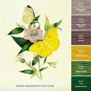 Yellow Butterfly Stitch Color Palette - Makenstitch