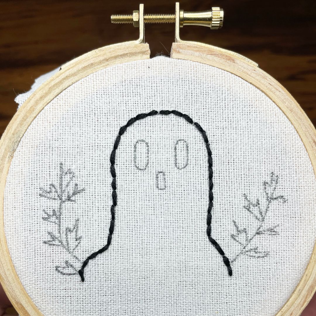 Easy Ghost Pattern for Embroidery Newbies