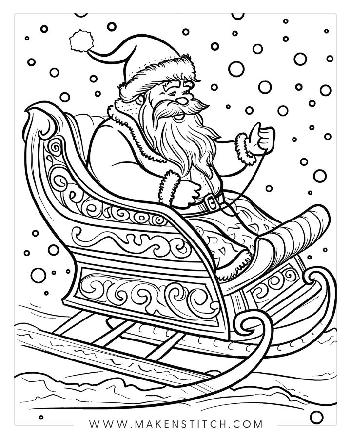 38 Santa Claus Coloring Pages - Makenstitch