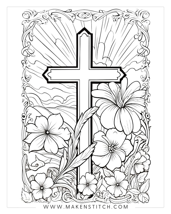 Cross Coloring Pages - Makenstitch