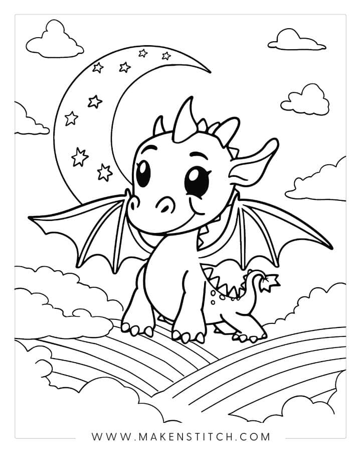 Dragon Coloring Pages - Makenstitch