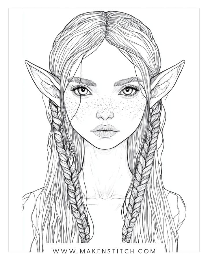 30 Elf Coloring Pages - Makenstitch