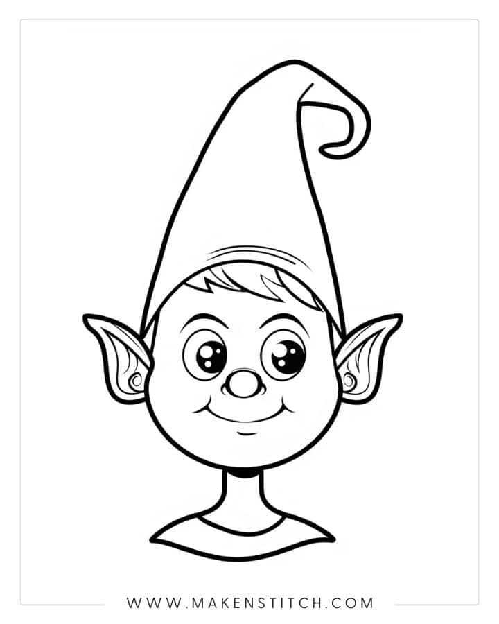20 Christmas Elves Coloring Pages - Makenstitch