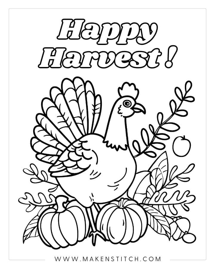 Thanksgiving Coloring Pages - Makenstitch