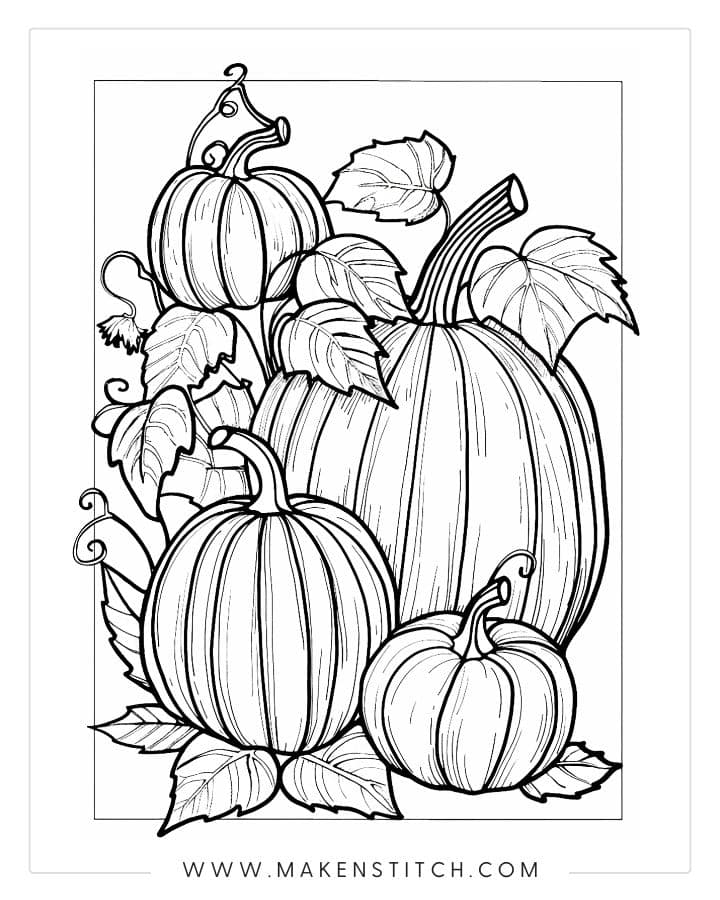 Pumpkin Coloring Pages - Makenstitch