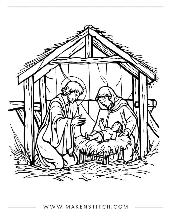 20 Nativity Coloring Pages - Makenstitch
