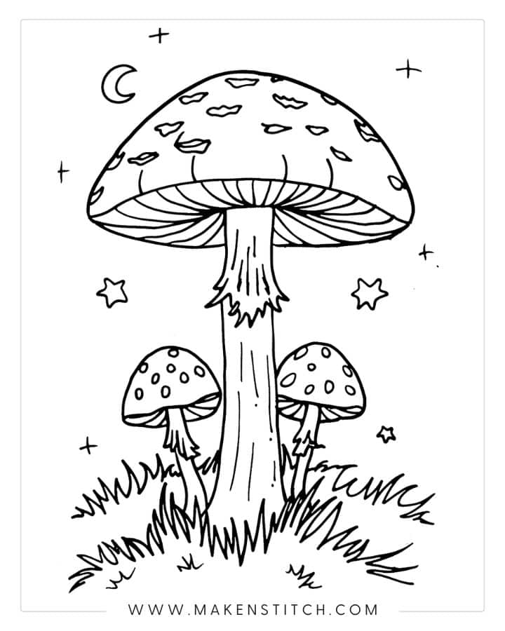 32 Mushroom Coloring Pages - Makenstitch