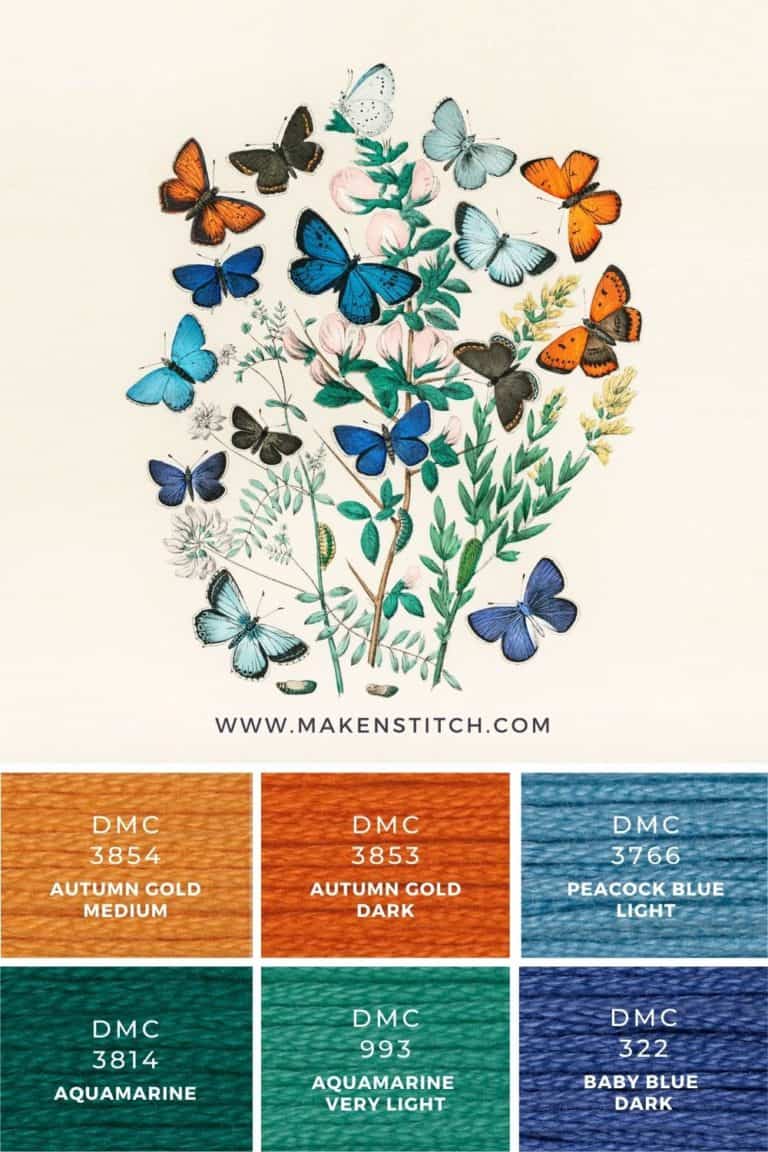 European Butterflies Stitch Color Palette - Makenstitch