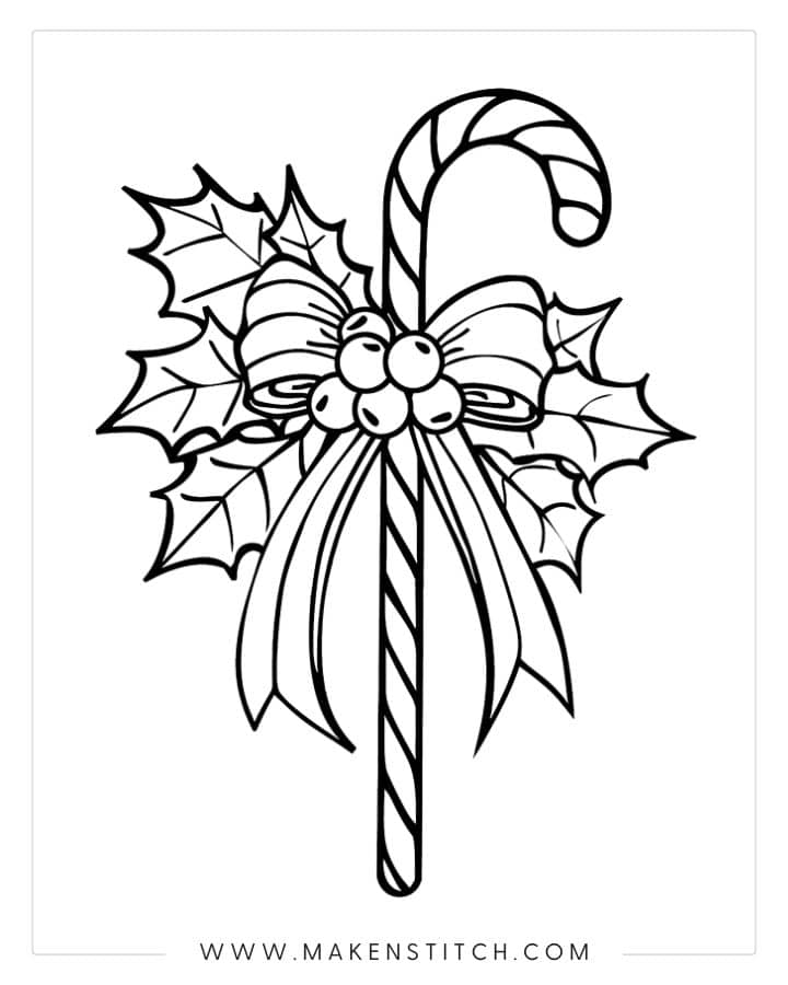 20 Candy Cane Coloring Pages - Makenstitch